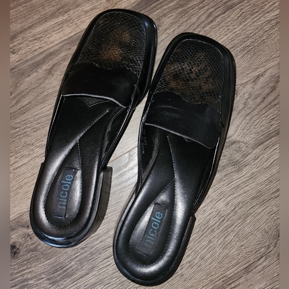 Nicole | Shoes | Vintage 9s Womens Slip On Chunky Heel Sandals | Poshmark